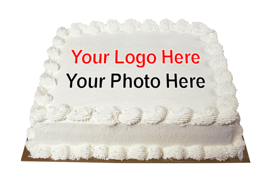 Pre Cut Square Personalised Photo/Your Logo Cake Topper Edible Fondant ...